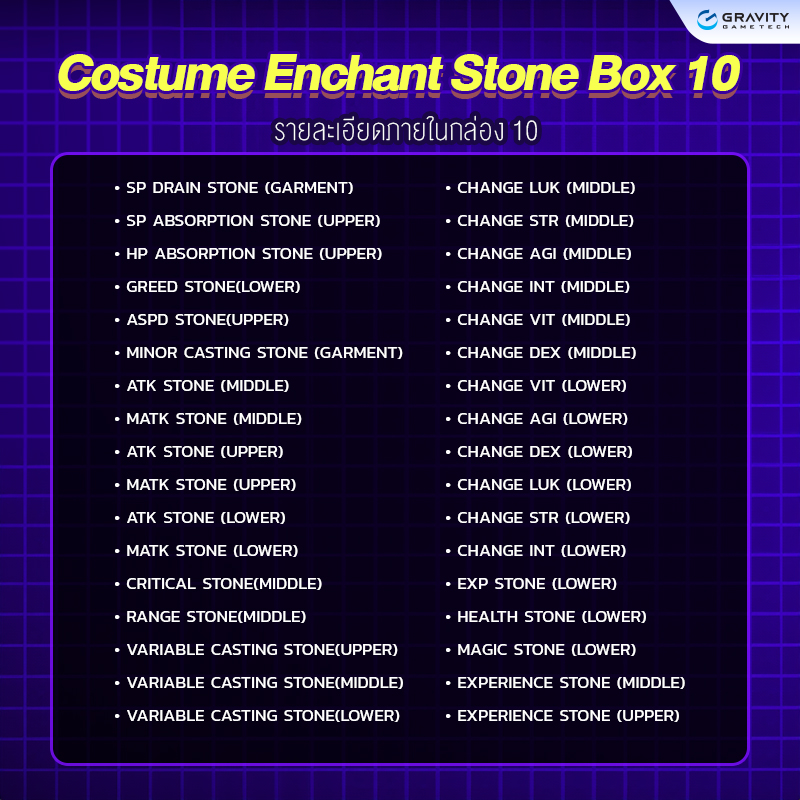 Costume Enchant Stone Box 9, 10, 11 – Ragnarok Classic GGT