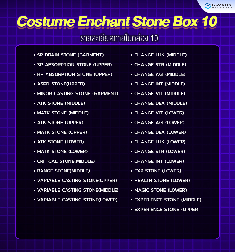 Costume Enchant Stone Box 9, 10, 11 – Ragnarok Classic GGT