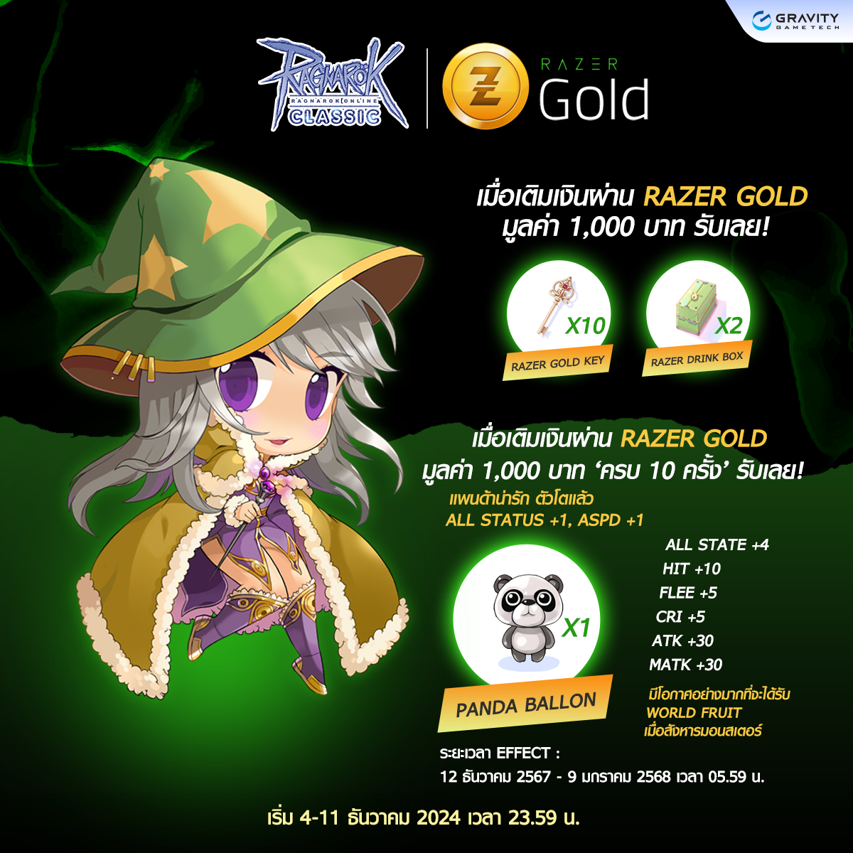 Promotion ROC X Razer Top Up – Ragnarok Classic GGT