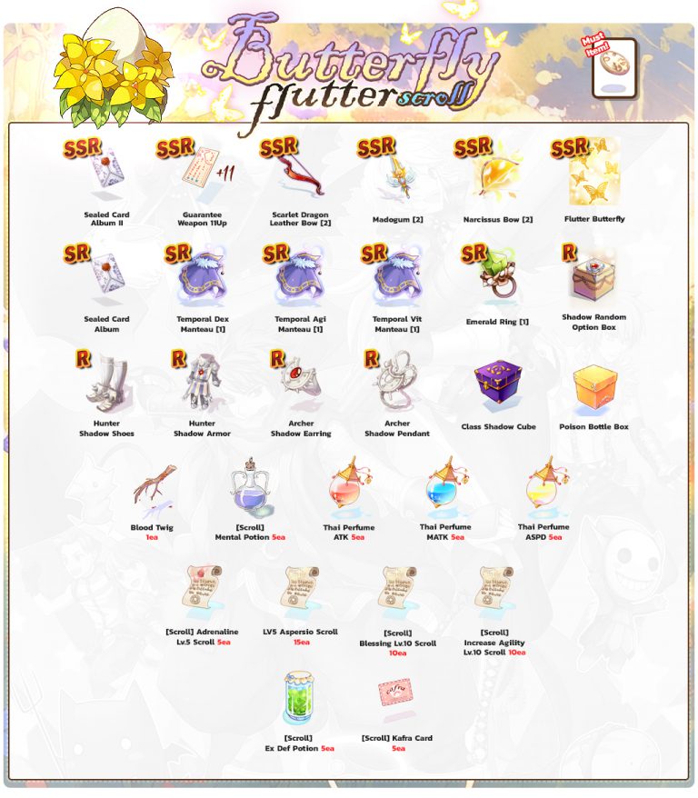 [Baphomet] Butterfly Flutter Scroll – Ragnarok Classic GGT